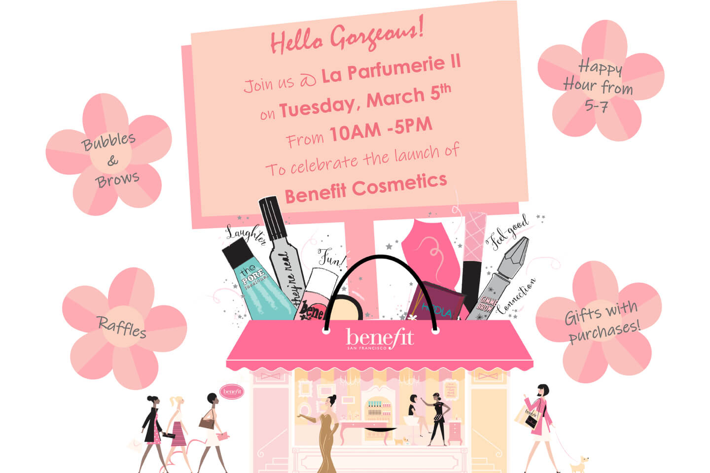 Benefit cosmetics launch event! - Kirk Freeport